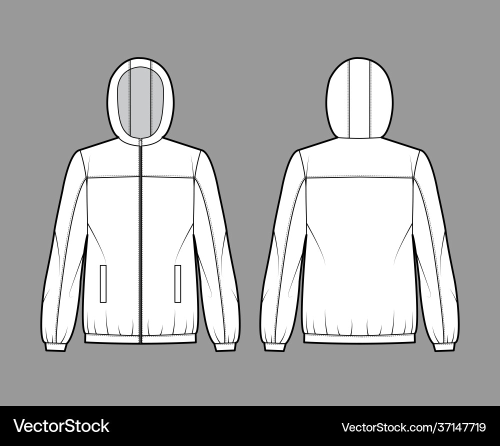 Windbreaker jacket technical fashion Royalty Free Vector