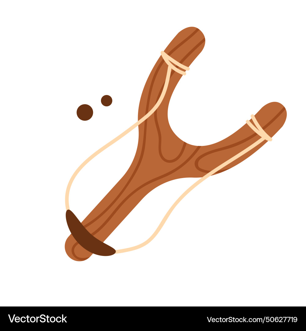 Wooden slingshot toy Royalty Free Vector Image