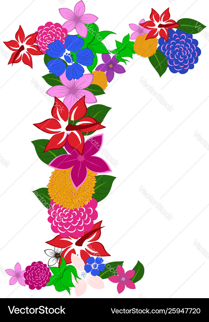 Blumenbuchstaben Lizenzfreies Vektorbild - VectorStock
