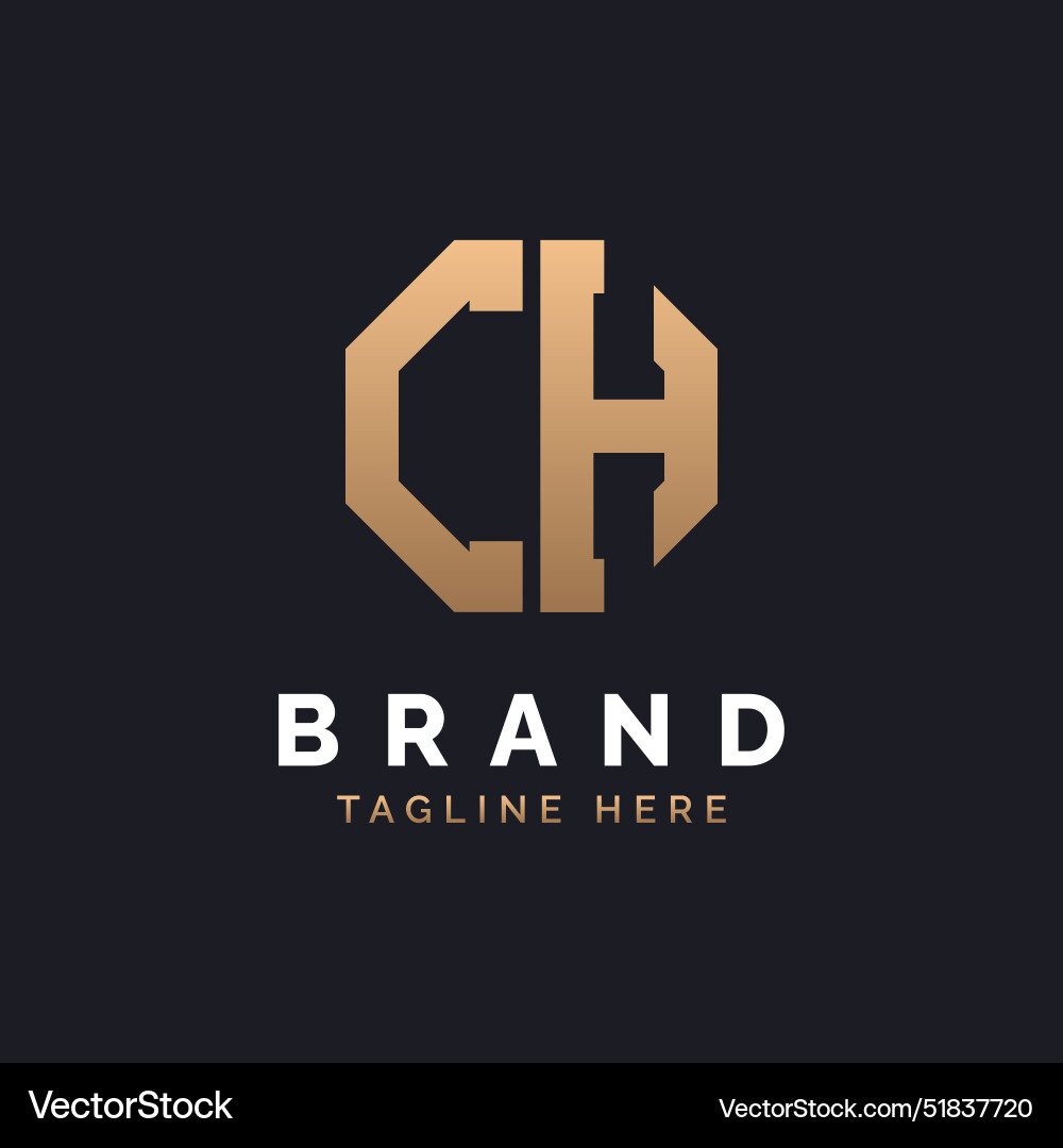 Ch logo design modern minimal elegant and luxury Vector Image
