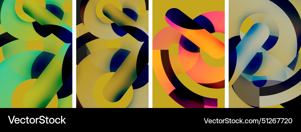 Circle geometric abstract posters Royalty Free Vector Image