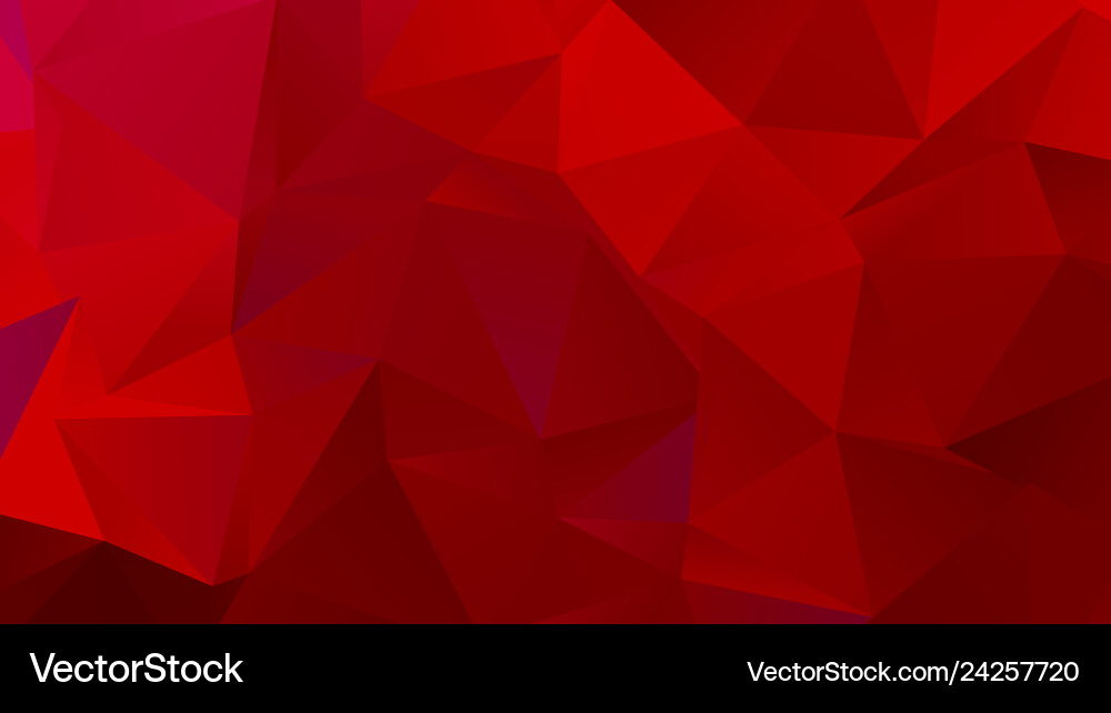 Dark red low poly bg for banner Royalty Free Vector Image