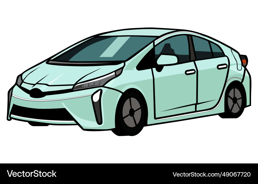 Hybrid Car - Prius Royalty Free Vector Image - VectorStock