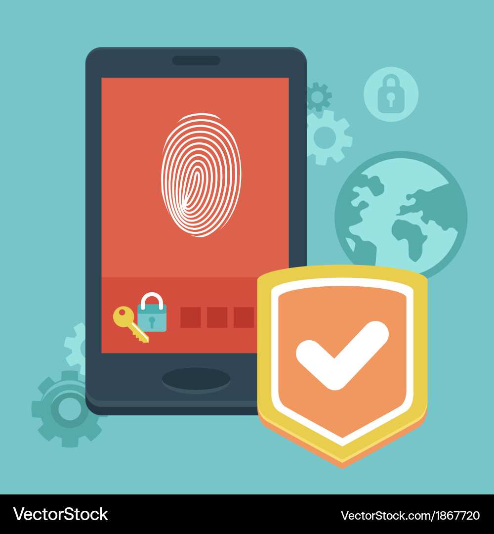 Phone security Royalty Free Vector Image - VectorStock