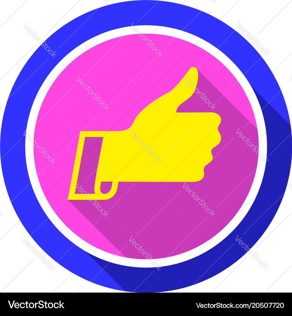 Thumbs up bright color Royalty Free Vector Image