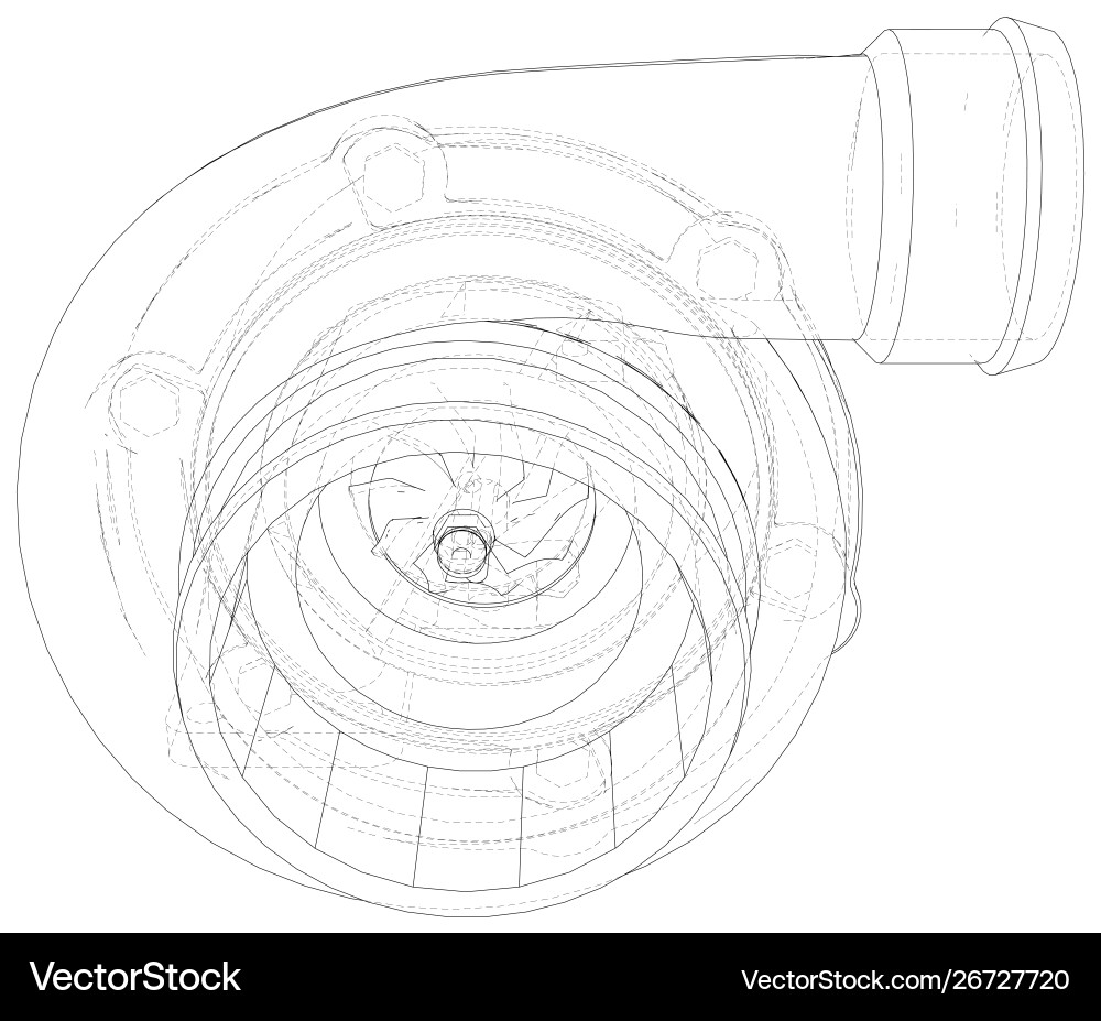 Turbocharger isolated Royalty Free Vector Image