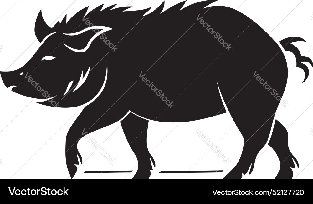 Tusker thunder iconic logo with boar razorback Vector Image