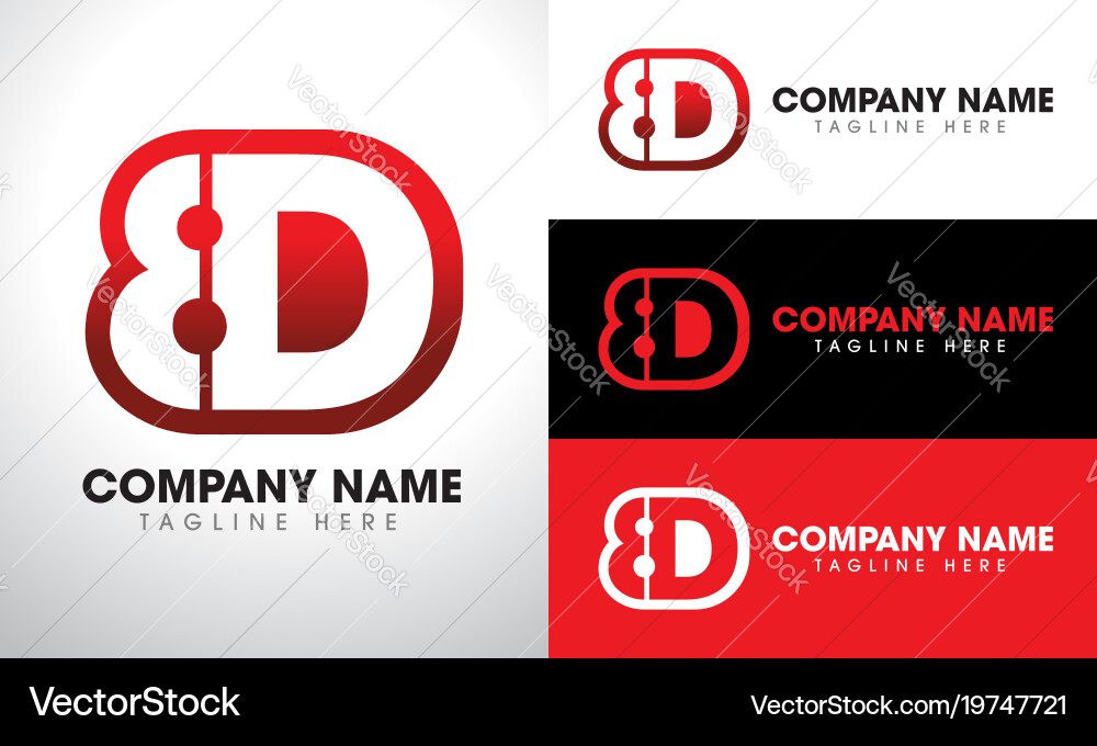 8d initials lettermark symbol logo design Vector Image