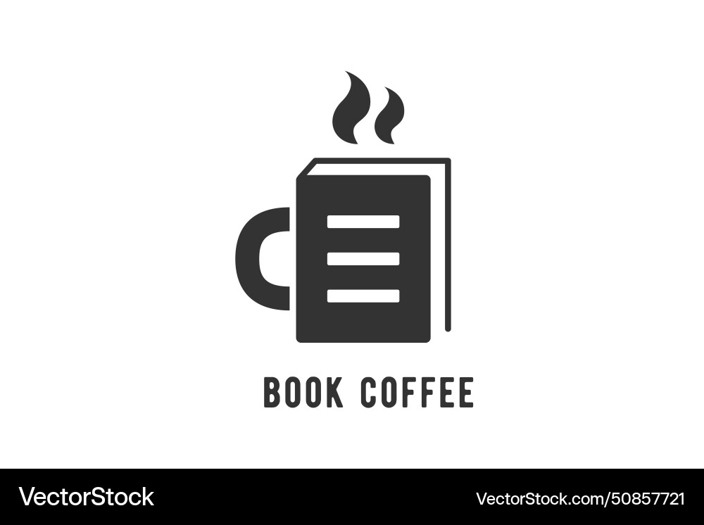 Book coffee logo design Royalty Free Vector Image