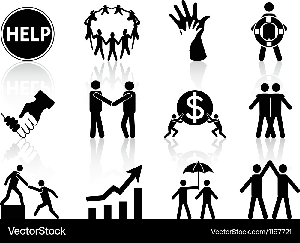 Business help icons Royalty Free Vector Image - VectorStock