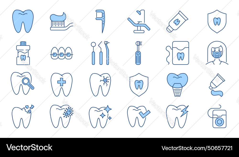 Dental icons set Royalty Free Vector Image - VectorStock