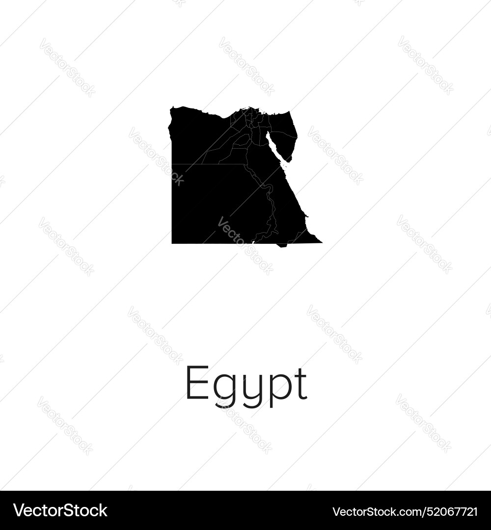 Egypt map - silhouette outline egypt travel and Vector Image