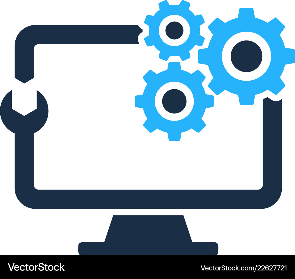 Gear computer logo icon design Royalty Free Vector Image