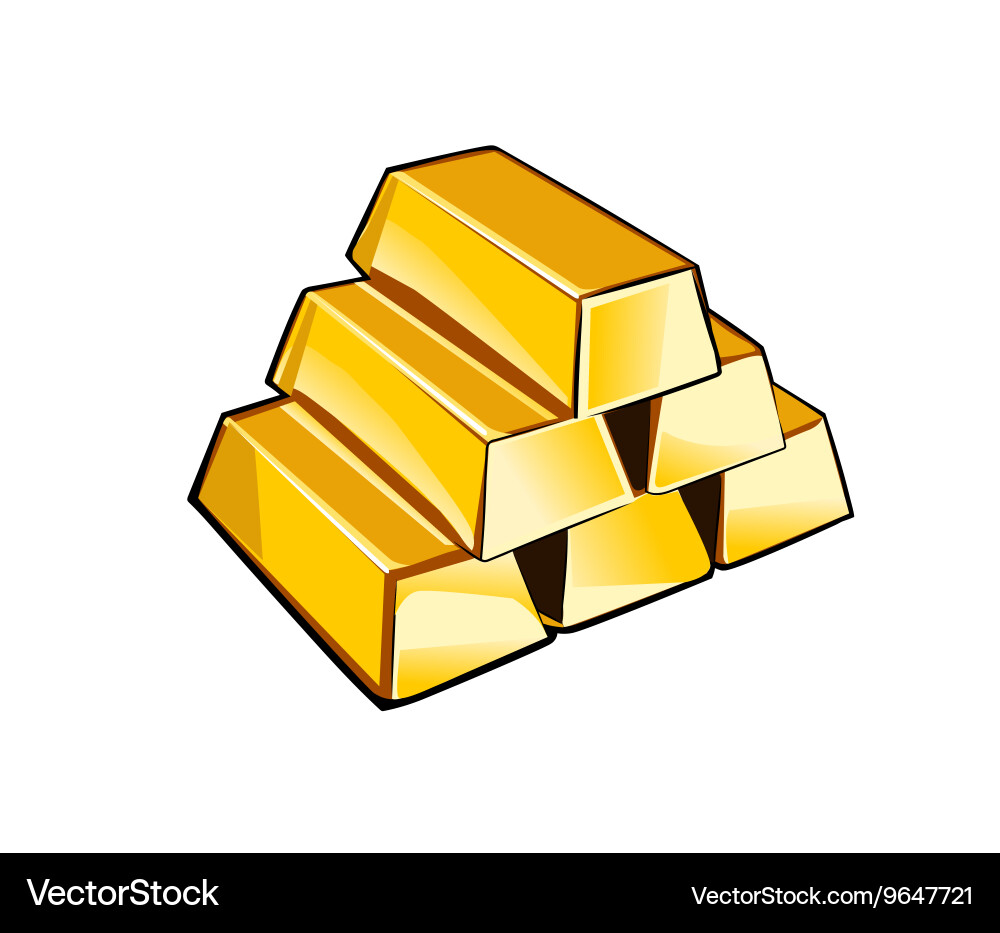 Gold bars Royalty Free Vector Image - VectorStock