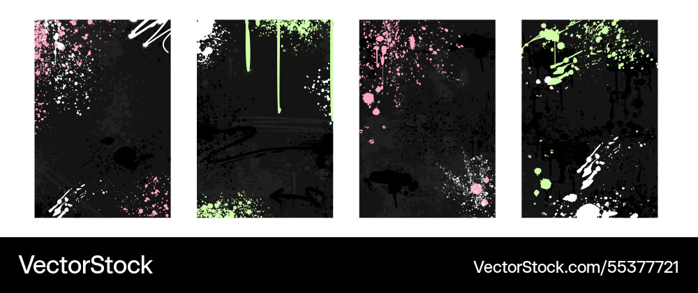 Graffiti rectangle frames with spray paint drips Vector Image