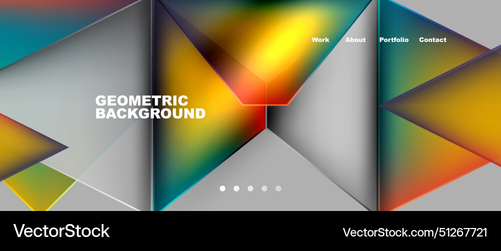 Metal triangles with colorful bright triangles Vector Image