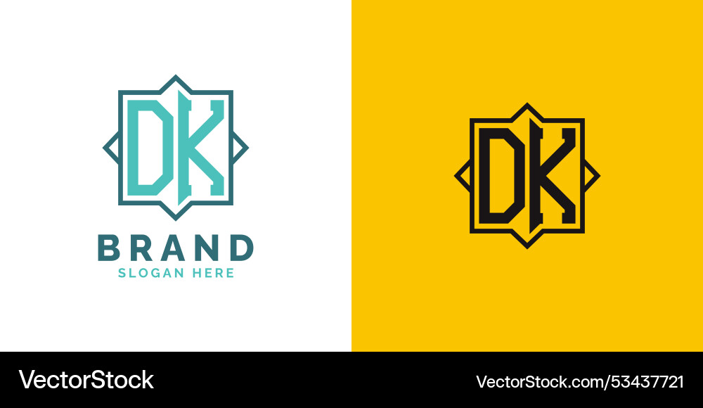 Modern dk monogram logo design initial letter Vector Image