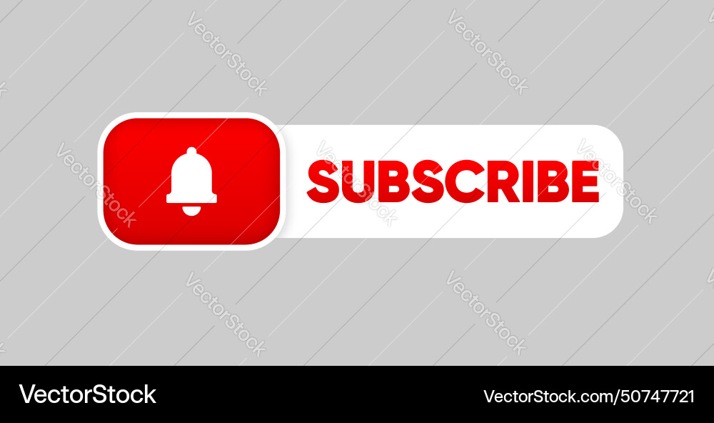 Subscribe button bell for social media Royalty Free Vector