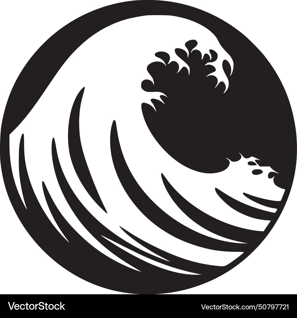 Wave - black and white Royalty Free Vector Image