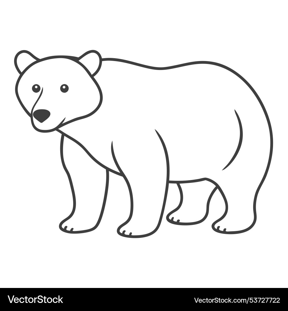 A bear outline Royalty Free Vector Image - VectorStock