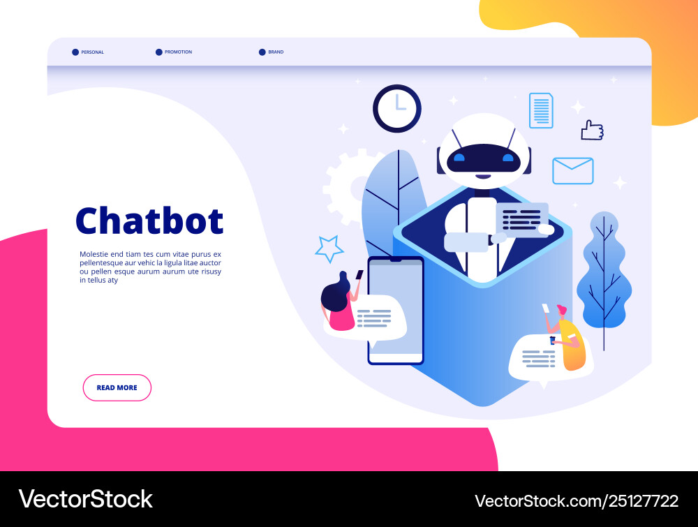 AI Chatbot with Android Woman Royalty Free Vector Image