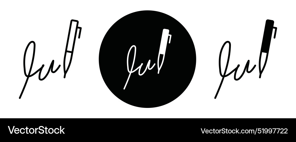 Autograph icon line art Royalty Free Vector Image