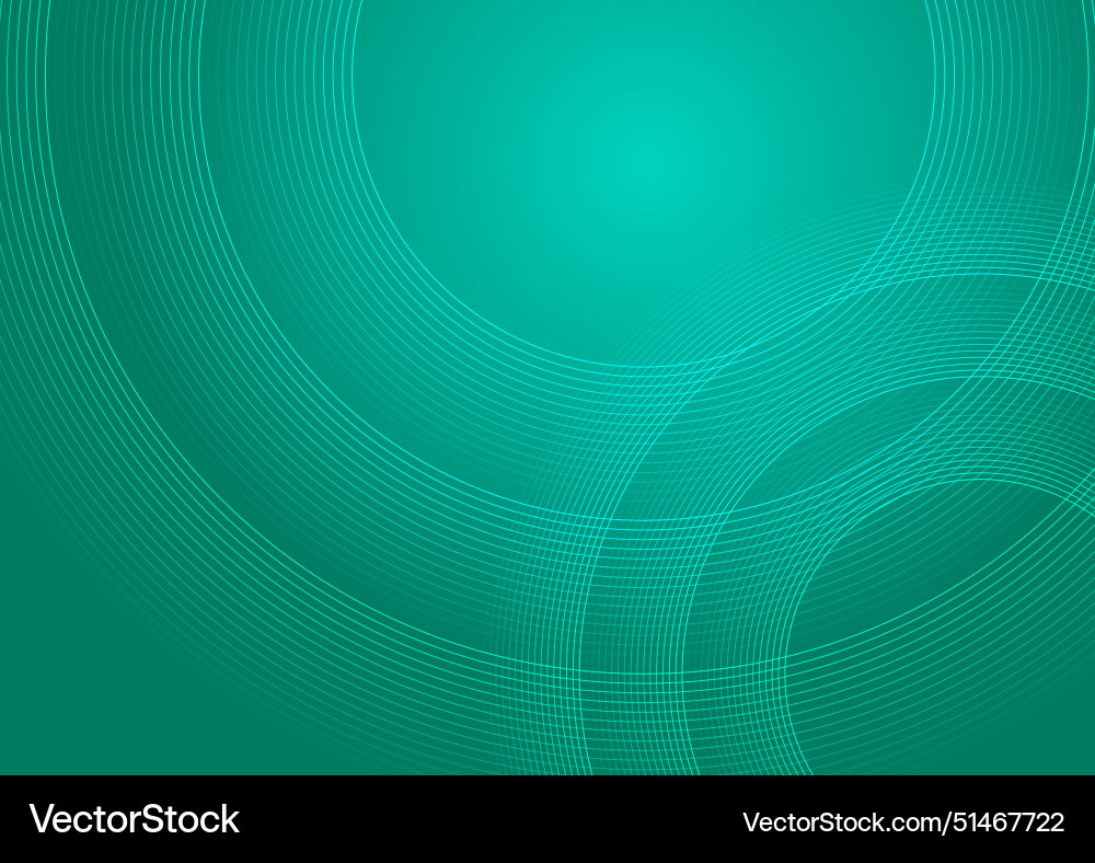 Blue green circular lines abstract geometric tech Vector Image