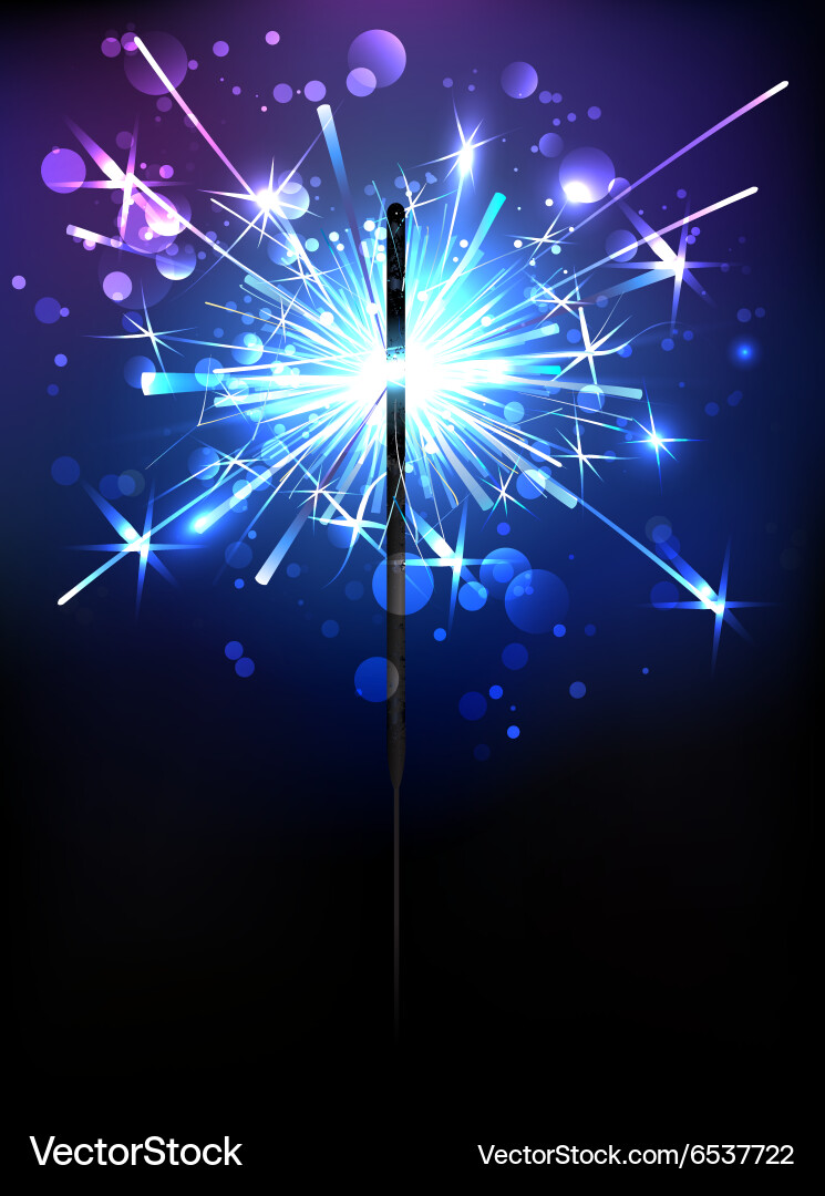 Blue sparkler Royalty Free Vector Image - VectorStock