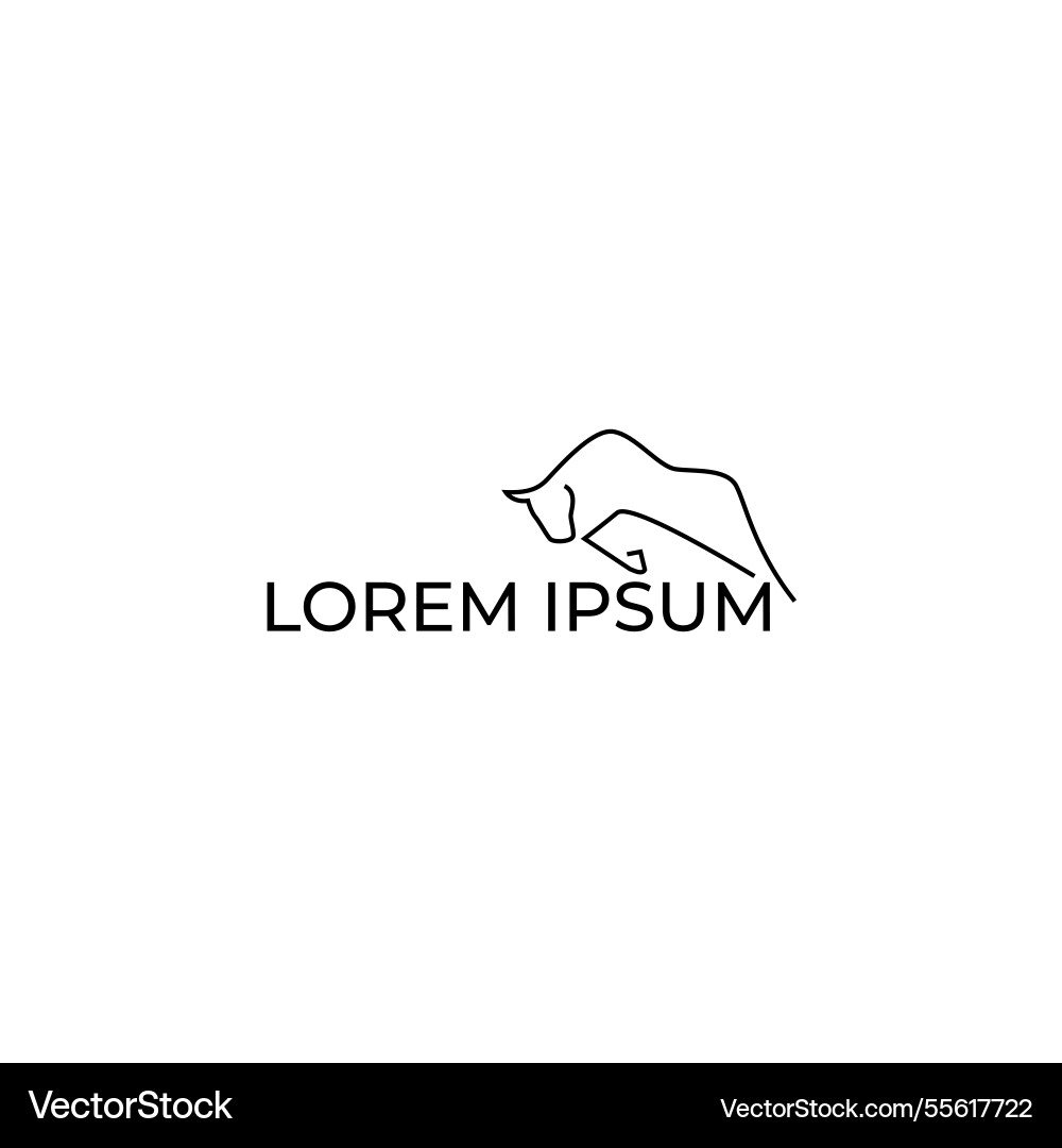 Bull logo lineart design Royalty Free Vector Image