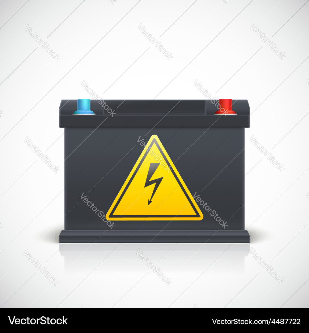 Car battery front view Royalty Free Vector Image