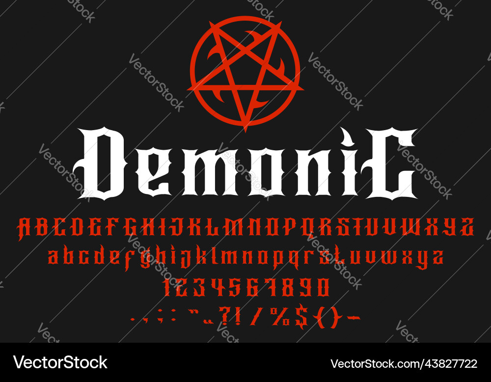 Devil Gothic Font - Horror Typeface Royalty Free Vector