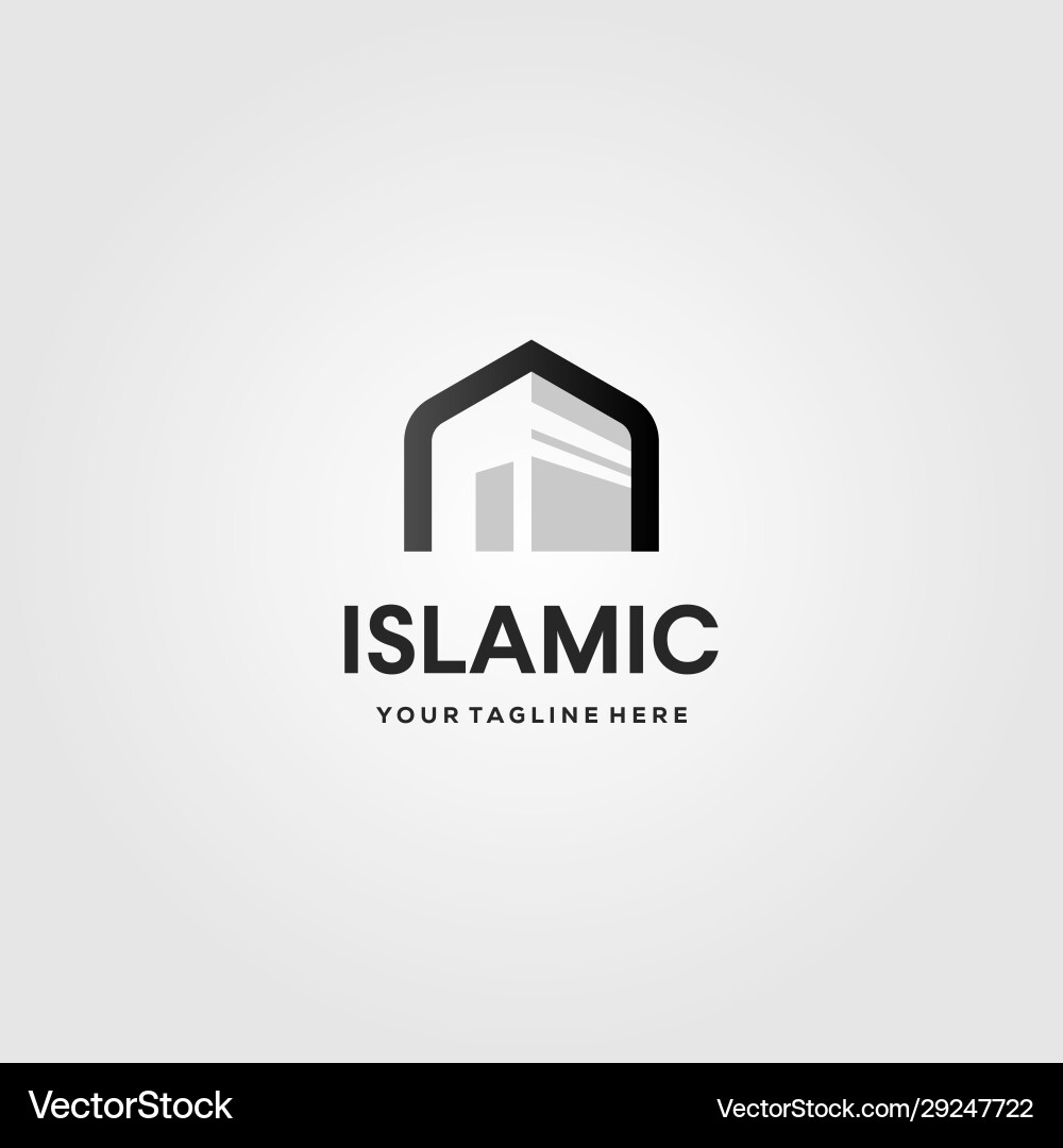 Islamic kaaba logo icon design Royalty Free Vector Image