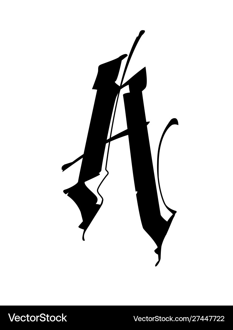Letter a in gothic style alphabet the symbol Vector Image