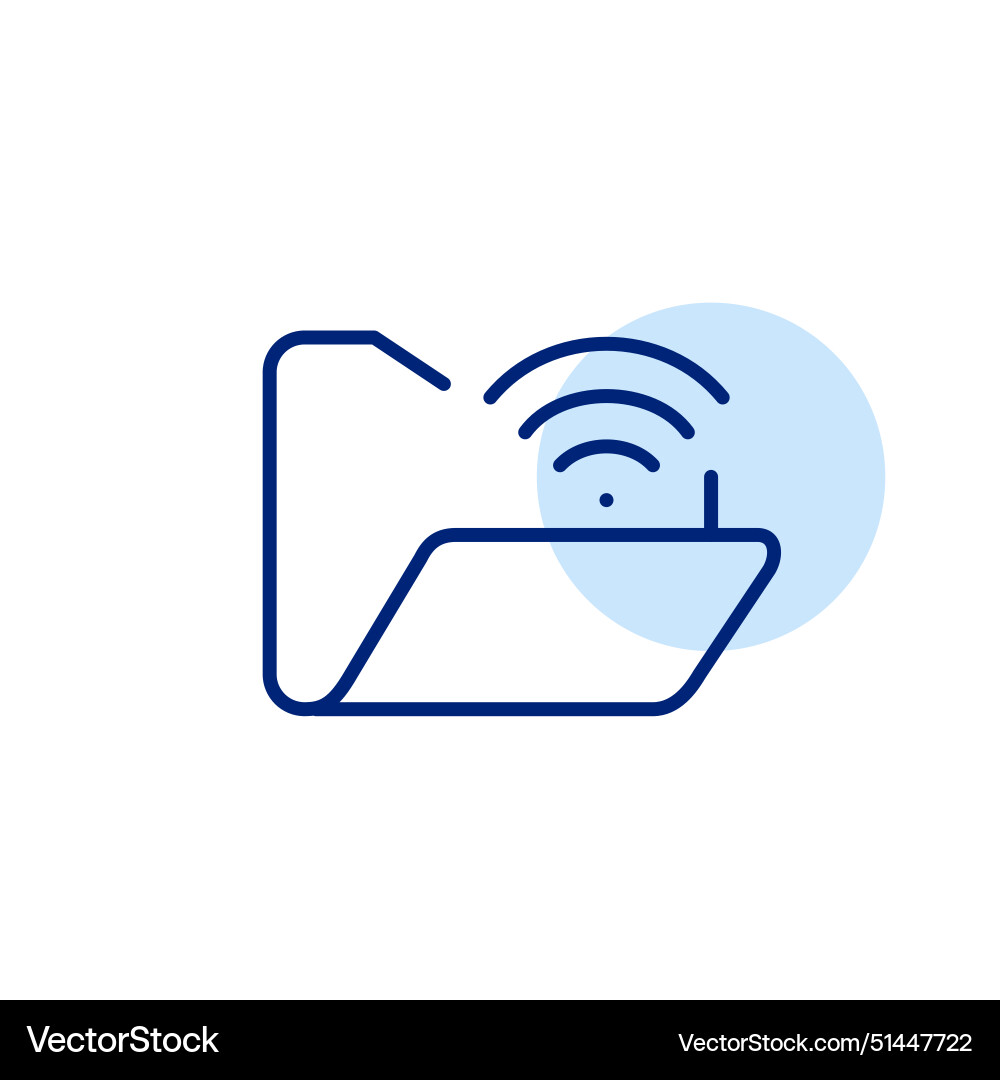 Open file folder and wifi wireless file sharing Vector Image