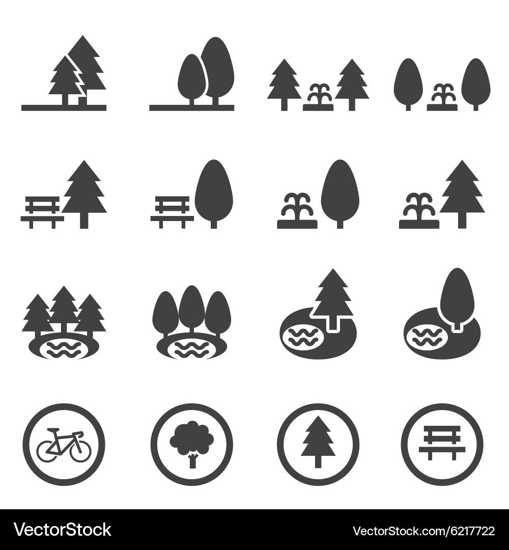 Park icon set Royalty Free Vector Image - VectorStock