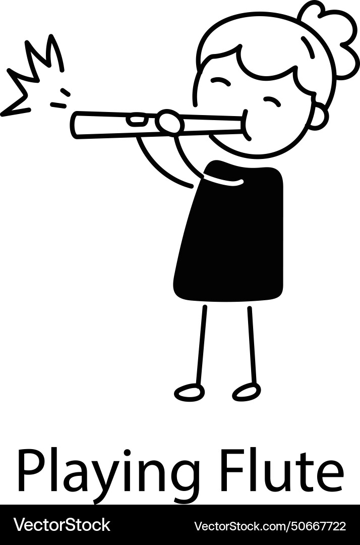 Playing flute Royalty Free Vector Image - VectorStock
