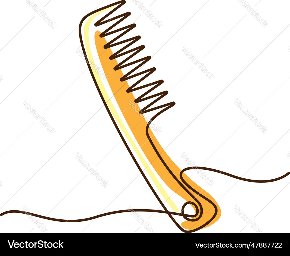 Professional comb for hair continuous one line Vector Image