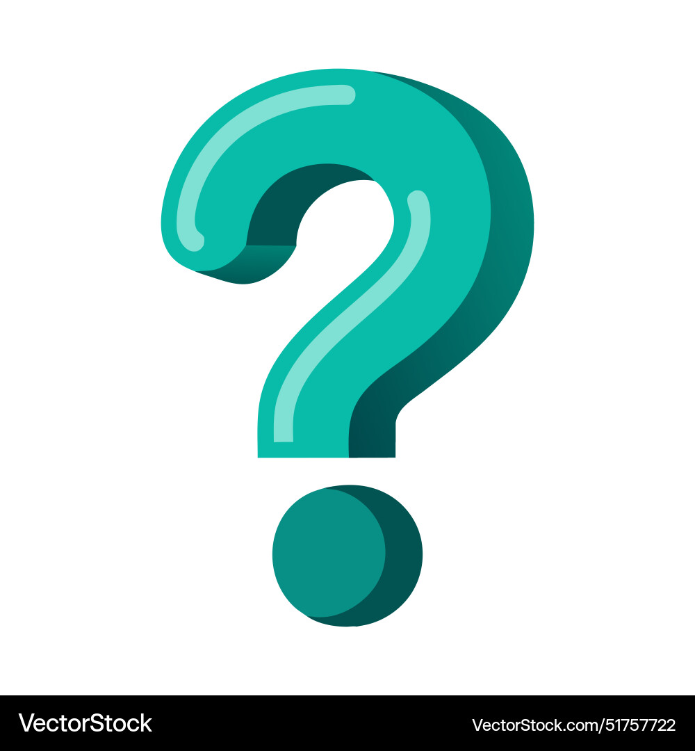 Question icon flat on white background Royalty Free Vector