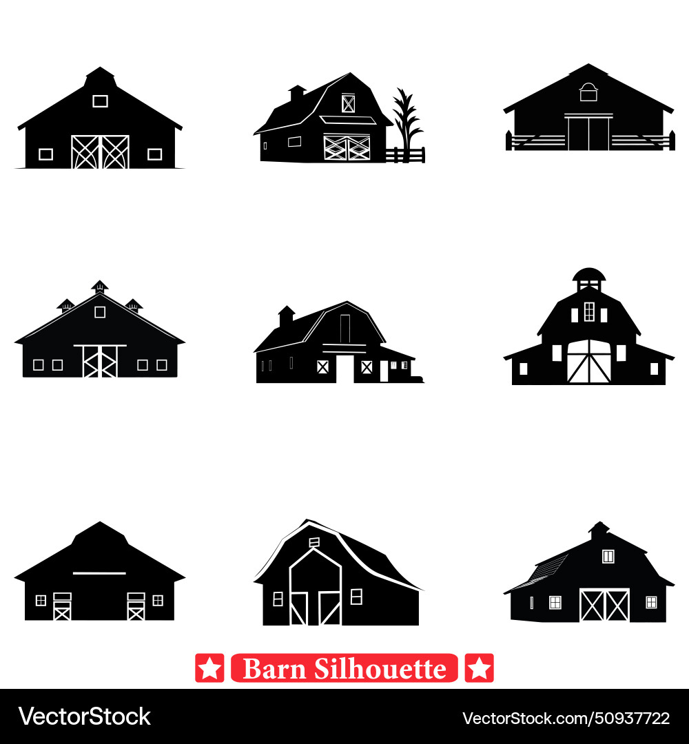 Rustic resplendence enchanting barn silhouette Vector Image