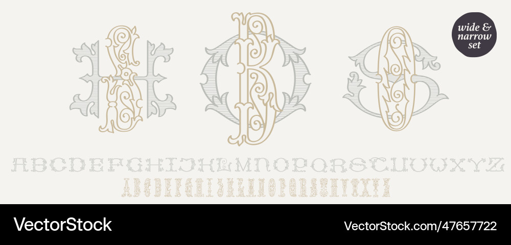 Fancy Monogram Fonts Elegant Vector Images (over 1,300)