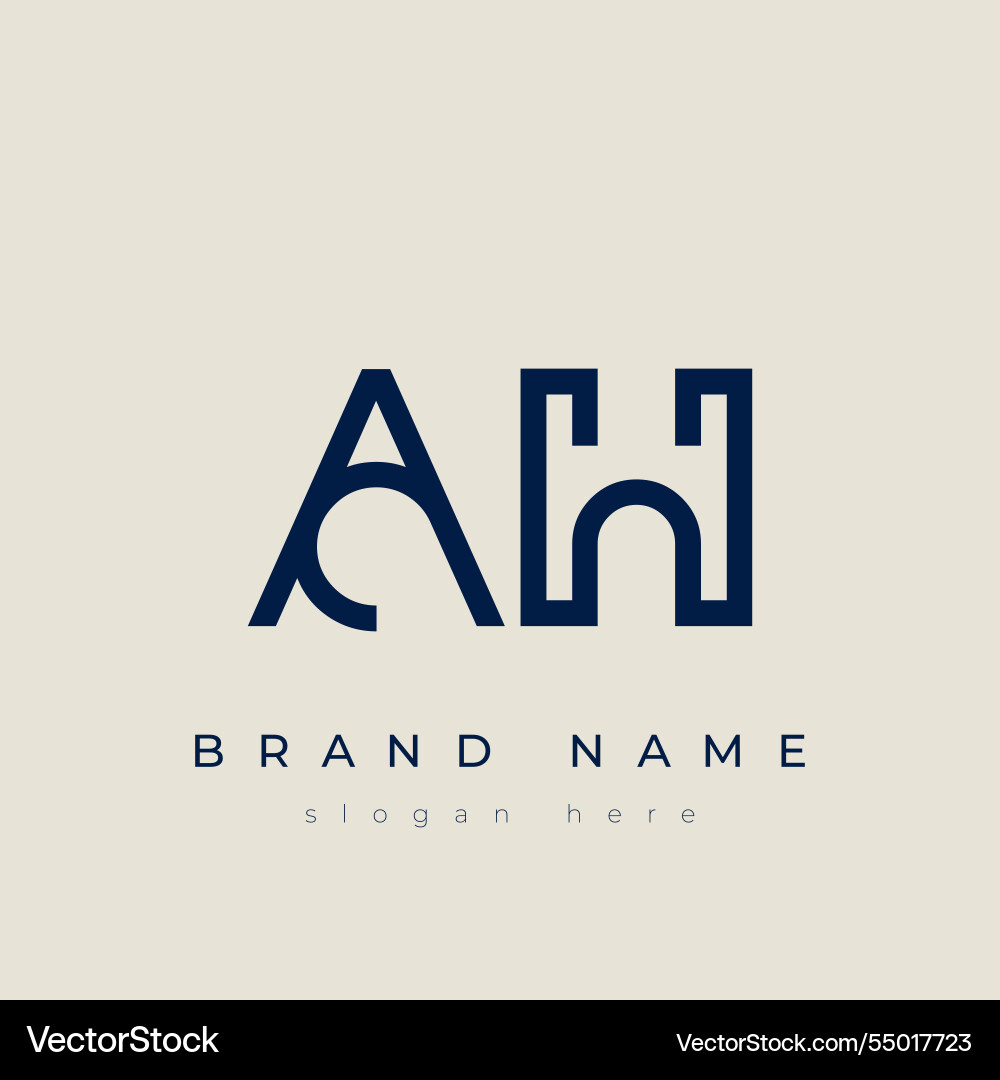 Ah abstract letters logo monogram Royalty Free Vector Image