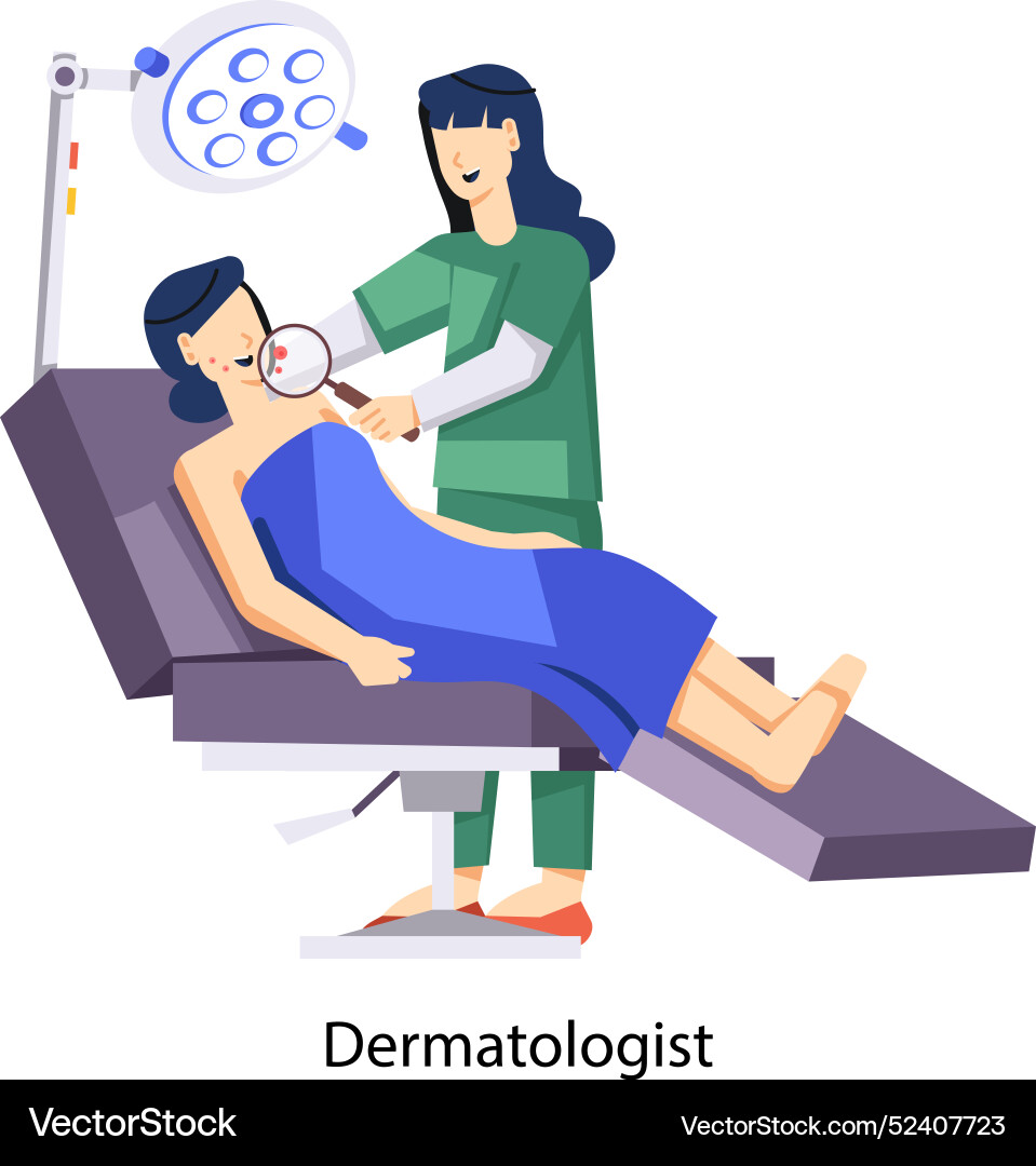 Basic rgba dermatologist examine patient flat sty Vector Image