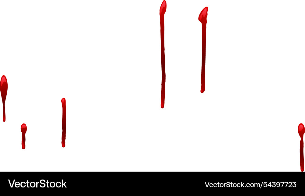 Blood drips slowly on a white background creating Vector Image