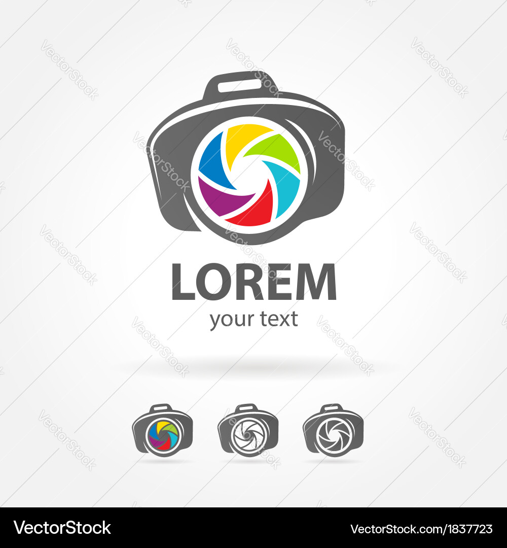 Camera Logo - Photography Emblem Royalty Free Vector Image