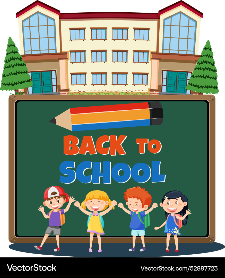 Children excitedly returning to school Royalty Free Vector