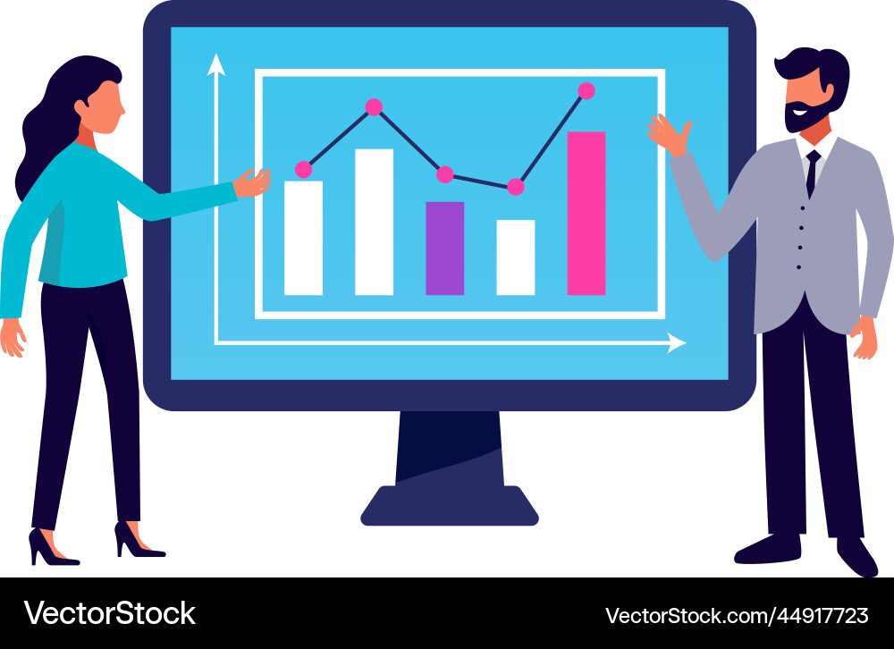 Computer business analytics composition Royalty Free Vector Computer business analytics composition Royalty Free Vector