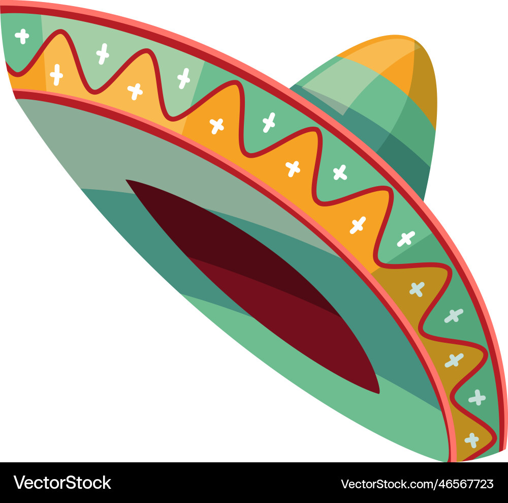 Flat sombrero Royalty Free Vector Image - VectorStock