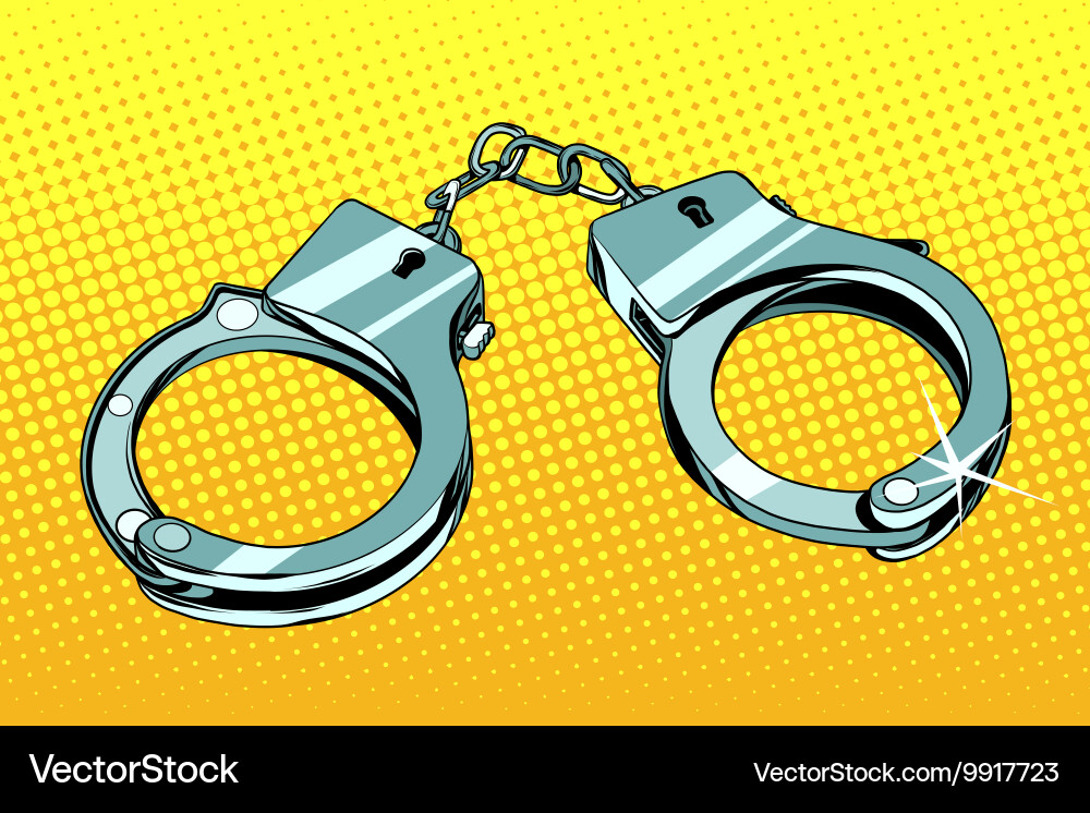 Handcuffs arrest crime Royalty Free Vector Image