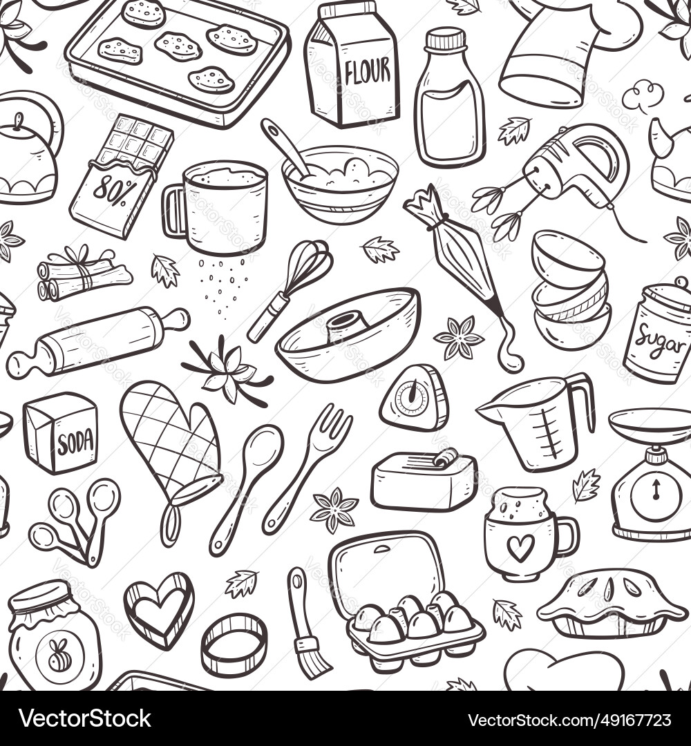 Home baking seamless pattern Royalty Free Vector Image