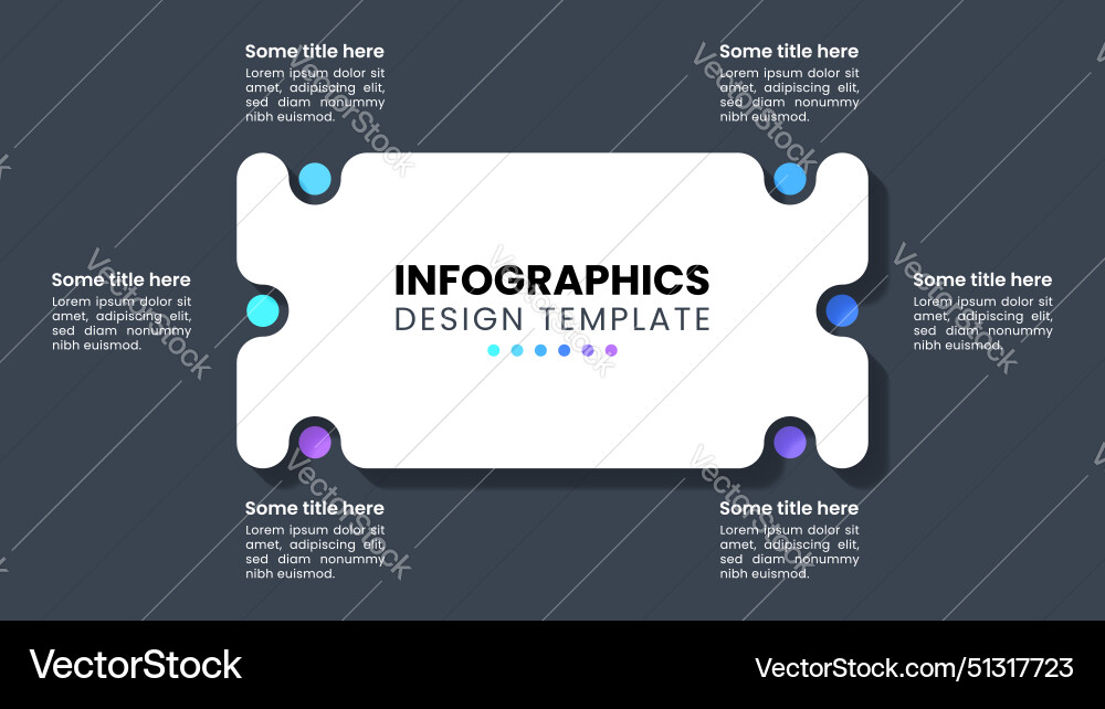 Infographic template abstract shape with 6 steps Vector Image